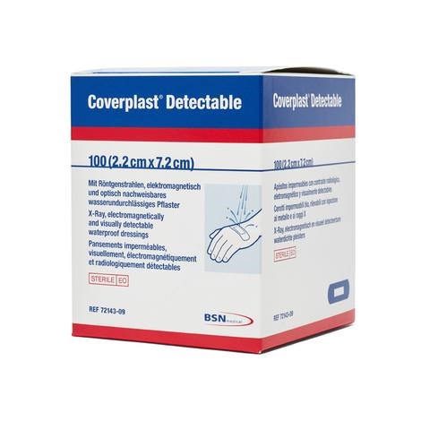 BSN Coverplast Metal Detectable First Aid Dressing Strips 7.5 x 2.2cm ...