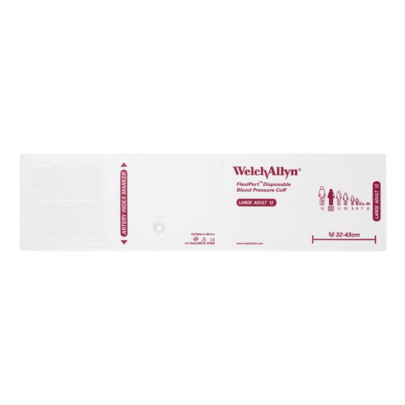 Welch Allyn FlexiPort Soft Disposable Blood Pressure Cuff Adult Large Long